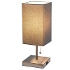 Petite Stick Lamp With Usb Charging Port And Fabric Shade Gray/silver ...