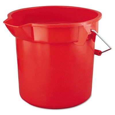 Rubbermaid Commercial Brute Round Utility Pail, 14 Qt, Plastic, Red, 12 ...