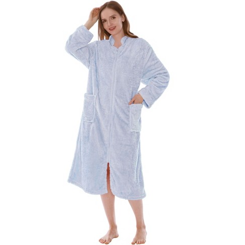 Pavilia Womens Fluffy Housecoat Zip Robe, Faux Shearling Zipped Up ...