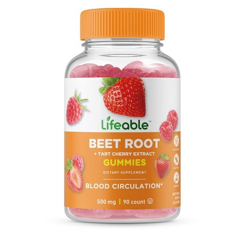 Lifeable Beet Root For Adults, For Blood Circulation, Vegan, 90 Gummies ...