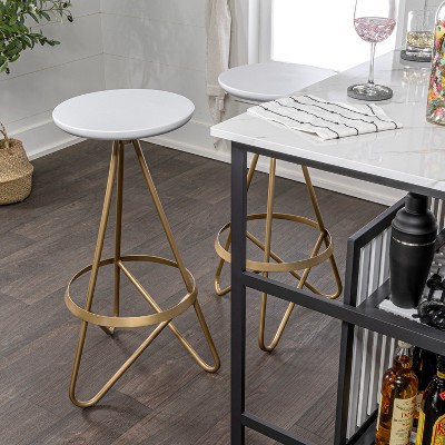 Flash Furniture 18" Table Height Stool, Stackable Backless Metal Indoor ...
