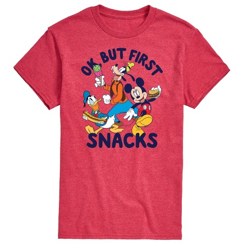 Men's Disney Ok But First Snacks Short Sleeve Graphic T-shirt - Heather ...