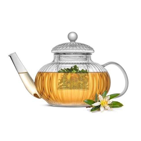 Joyjolt Fluted Glass Teapot With Tea Infuser - 33.8 Oz : Target