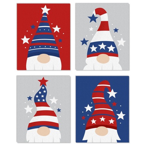 Big Dot Of Happiness Patriotic Gnomes - Unframed Memorial Day, 4th Of ...