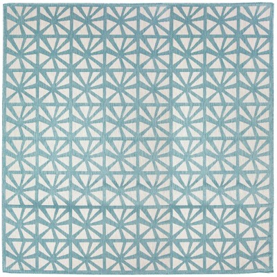 Liora Manne Carmel Tonga Tile Indoor/outdoor Rug Aqua 7'10" Square : Target