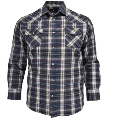 Falcon Bay Mens Snap Front Western Flannel Shirt | Blue X Large : Target