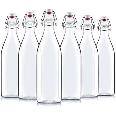 Bormioli Rocco Giara Swing Top Bottles 33 ¾ Ounce/1 Liter (6 Pack ...