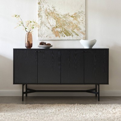 Hudson and Canal Broadham 58" Wide Rectangular Buffet Table in Black ...