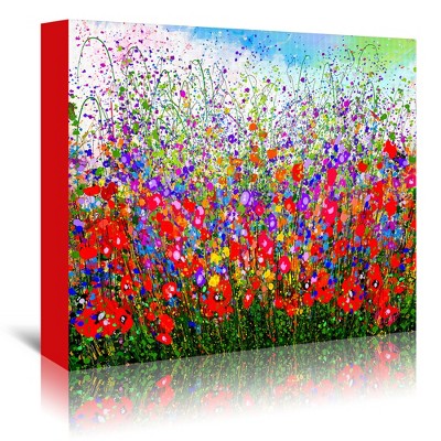 15" X 10" Romantic Roses Floral And Botanical Unframed Canvas Wall Art ...