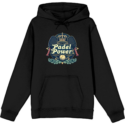 Padel Tennis Padel Power Adult Black Long Sleeve Hoodie-medium : Target