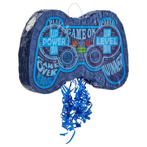 Sparkle And Bash Pull String Video Game Pinata, Blue Gaming Controller ...