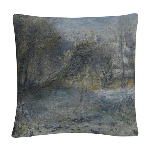 Pierre Renoir 'snowy Landscape' 16 X 16 Decorative Throw Pillow : Target
