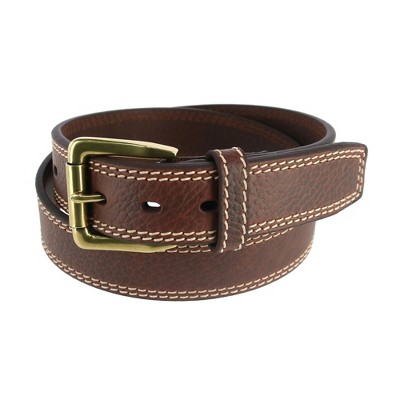Boston Leather Men's Leather Work Belt With Reflective Safety Stripe ...