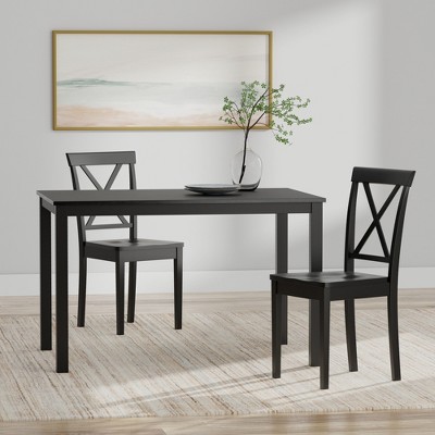 Glenwillow Home 3-PC - 48" Wood Dining Table + X-Back Dining Chairs ...