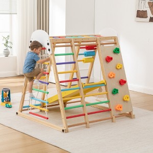 GDFStudio Riverwyn Modern Wooden 9-in-1 Foldable Kids Playset with ...