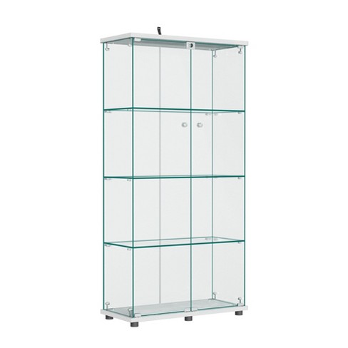 Dovelina Glass Display Cabinet Clear Storage Cabinet With Lock - 64.5 ...
