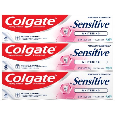 Colgate Sensitive Toothpaste Maximum Strength With Whitening - Fresh ...