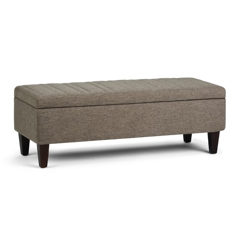 48" Garret Storage Ottoman Linen Look Fabric - Wyndenhall : Target