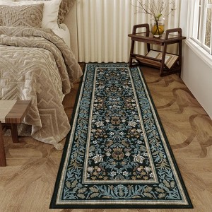 Floral Area Rugs for Living Room, Washable Non Slip Vintage Bedroom Rug ...