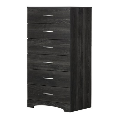 South Shore Step One 6 Drawer Chest Gray Oak Modern Style Metal Handles Storage Organizer