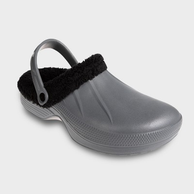 Foamwalk Men's Comfy, Soft And Furry Solid Clogs With Faux Shearling ...