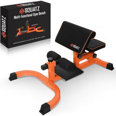 Squatz Sissy Squat Machine And Preacher Curl Crunch Rack - Orange ...