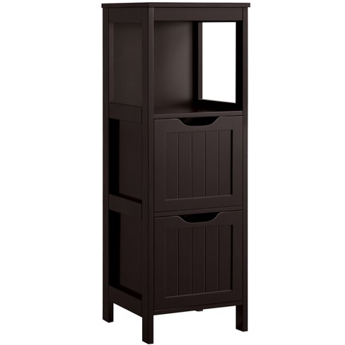 Yaheetech Wooden Bathroom Floor Cabinet Storage Cabinet With 2 Drawers ...
