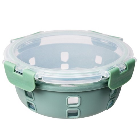 Lexi Home 32 Oz. Round Glass Food Storage Container With Snap-lock Lid ...