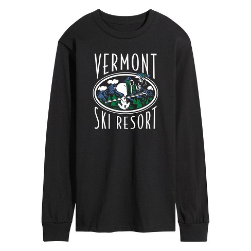 Men's - Peanuts - Vermont Ski Resort Long Sleeve Graphic T-shirt : Target