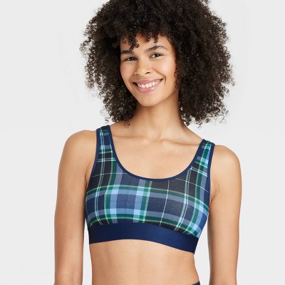 Women's Cotton Stretch Unlined Scoop Bralette - Auden™ Green Xs : Target
