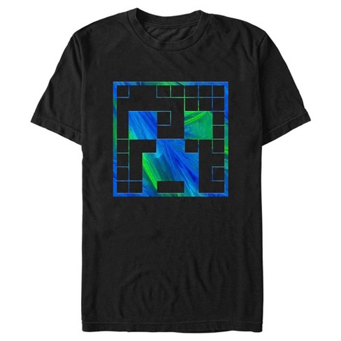 Men's Minecraft Creeper Abstract Face T-shirt - Black - X Large : Target