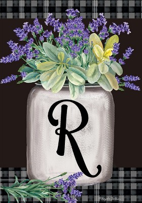 Farmhouse Monogram Letter M Garden Flag Floral Briarwood Lane 18" X 12. ...