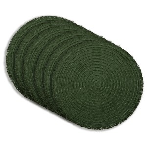 Dainty Home Antigua 15" Round Woven Placemats Set of 6 - Reversible ...