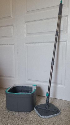 True & Tidy Trueclean Spin Mop & Bucket System With Silicone Sweeper ...