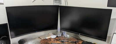 Mount-it! Heavy Duty Dual Monitor Arm Up To 35 In. 44 Lbs. Screens, Rgb ...