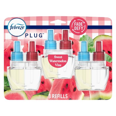 Febreze Plug Triple Refill Air Freshener Sweet Watermelon Vine - 3ct ...