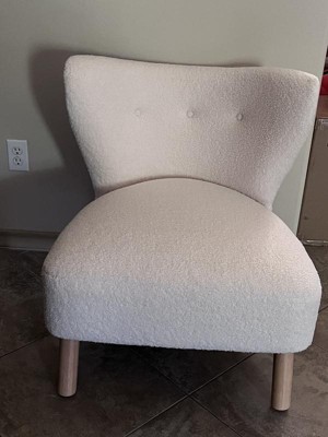 Sculpted Faux Shearling Accent Chair Cream - Threshold™ Designed With ...