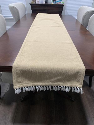 14"x72" Pebble Textured Woven Table Runner Cream - Hearth & Hand™ With ...