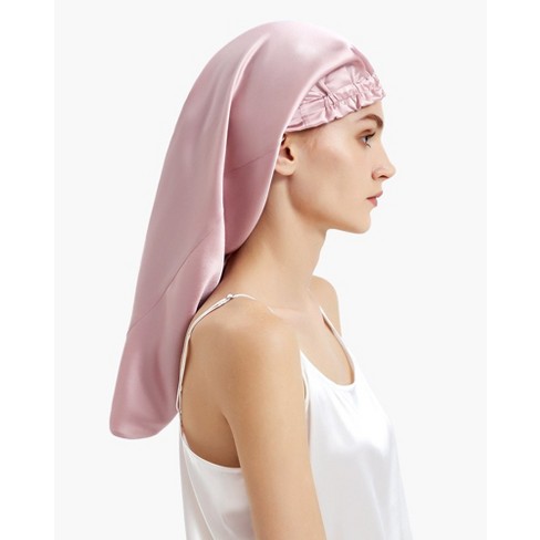 Mommesilk 22 Momme Pure Long Silk Hair Bonnet - Rosy Pink : Target