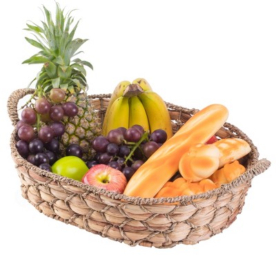 Vintiquewise "seagrass Fruit Bread Basket Tray With Handles, Large ...