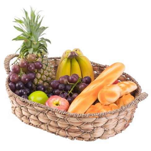 Vintiquewise "seagrass Fruit Bread Basket Tray With Handles, Large ...
