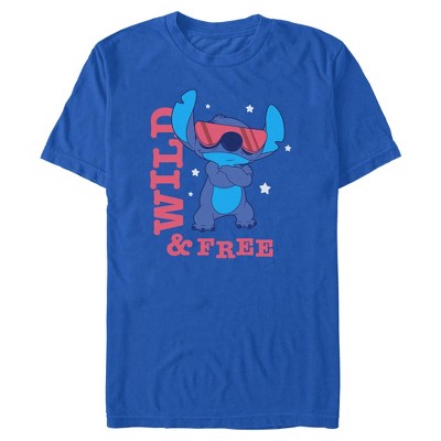 Lilo & Stitch Mens July 4th Wild and Free Pose Short Sleeve T Shirt ...