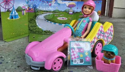 Barbie Stacie Racer Doll With Go-kart Toy Car, Dog, Accessories ...