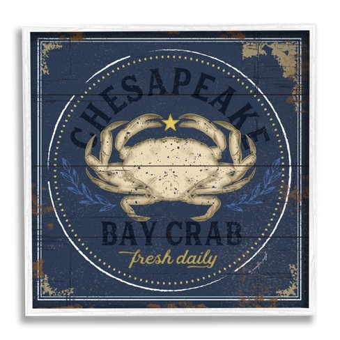 Stupell Industries Vintage Chesapeake Bay Crab Sign Nautical Marine ...