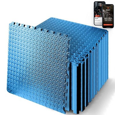 Squatz 50-pc Foam Interlocking Exercise Mat - Blue : Target