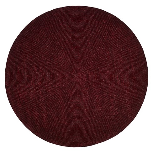 96" Chenille Solid Collection Burgundy Reversible Indoor Area Utility ...