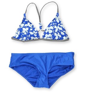 Raisins Womens Santa Barbara Skinny Ruched 2 Piece Bikini, blueberry ...