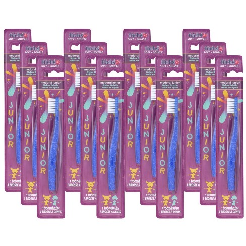 Fuchs Soft Medoral Junior Nylon Bristle Toothbrush Blue - 12 Ct : Target