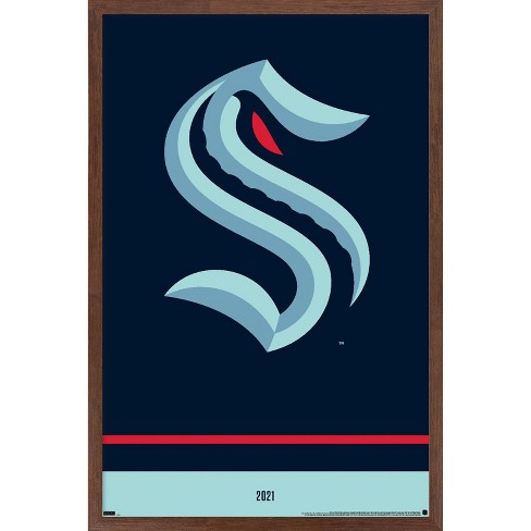 Trends International Nhl Seattle Kraken - Logo 21 Framed Wall Poster ...