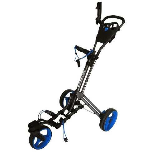 Qwik-fold 360 Swivel 3 Wheel Push Pull Golf Cart W/ 360 Rotating Front ...